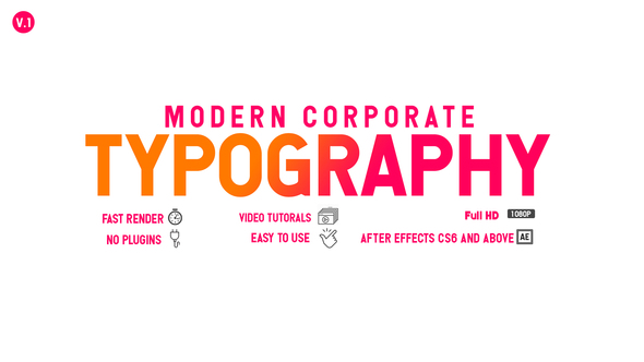 Modern Corporate Typography After Effects Project Files Videohive